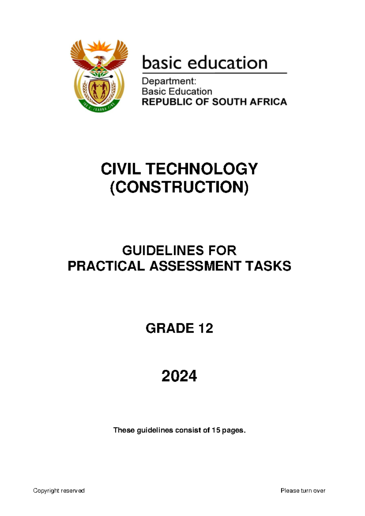 Civil Technology PAT GR 12 2024 (Construction) Eng - CIVIL TECHNOLOGY ...