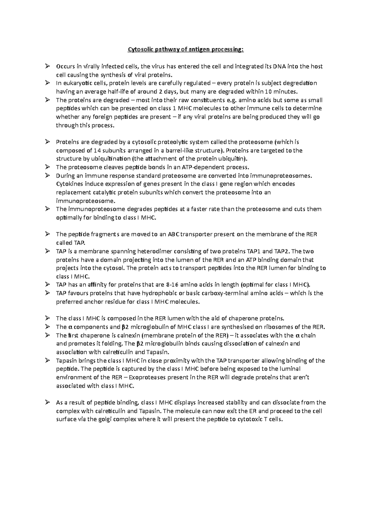 Cytosolic pathway of antigen processing - In eukaryotic cells, protein ...