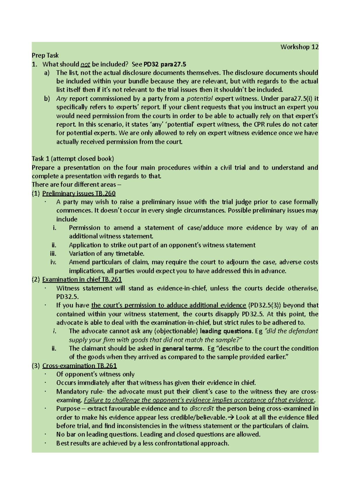 Workshop 12 - Workshop 12 Prep Task What should not be included? See ...