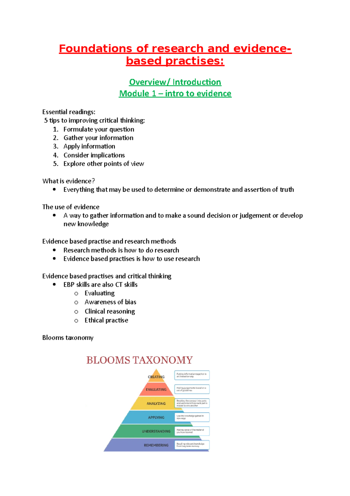 Foundations of research and evidence - Formulate your question 2 ...