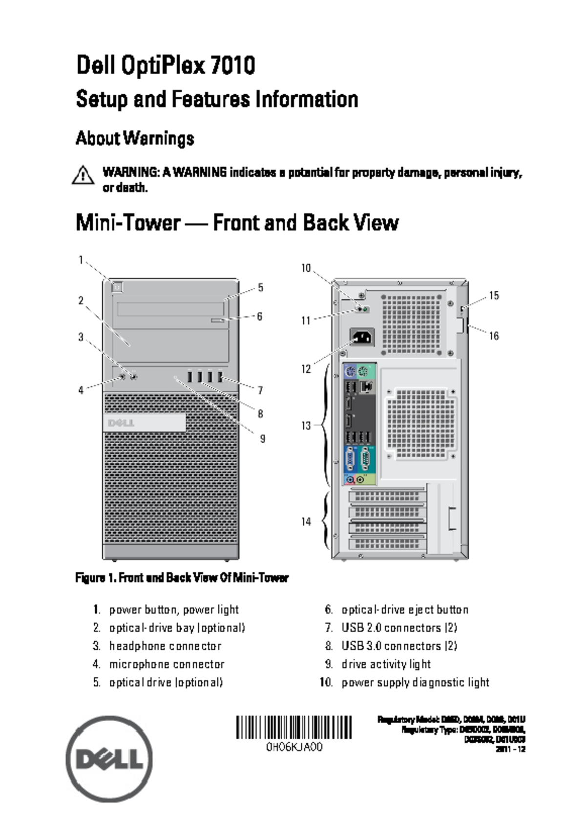 Dell Optiplex-7010 Setup Guide - Dell OptiPlex 7010 Setup and Features ...