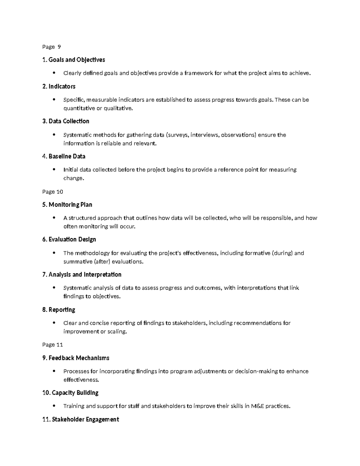 Mnitoring reporting notes - Page 9 Goals and Objectives Clearly defined ...