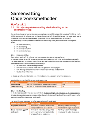 Leerdoelen Onderzoeksmethoden - Les 1, hoofdstuk 1 1. het verschil ...