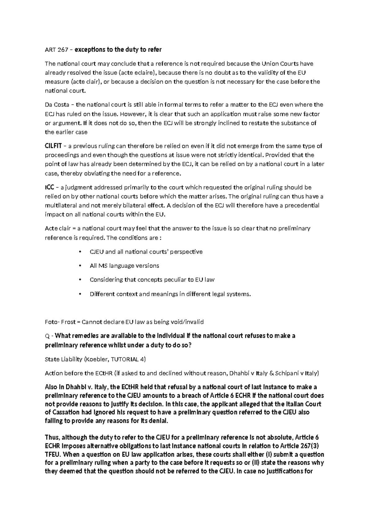 ART 263 extra notes - ART 267 – exceptions to the duty to refer The ...