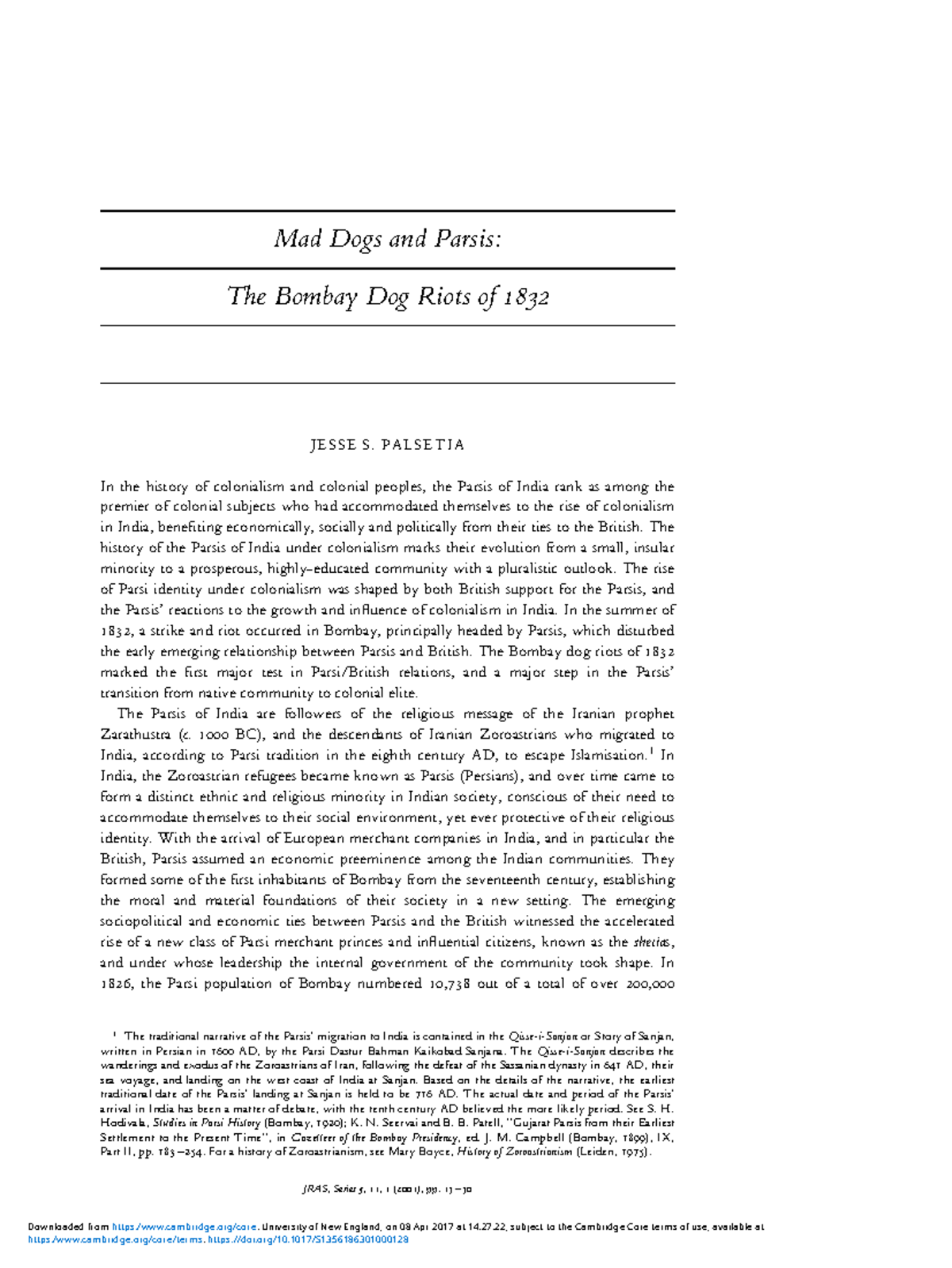 Palsetia, Jesse - Mad Dogs and Parsis The Bombay Dog Riots of 1832 ...