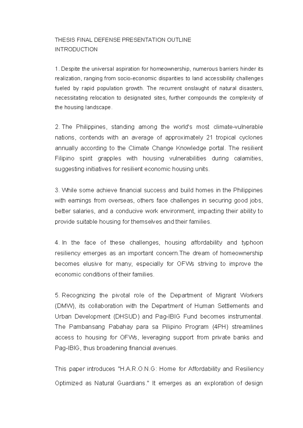 To be printed outline thesis - THESIS FINAL DEFENSE PRESENTATION ...