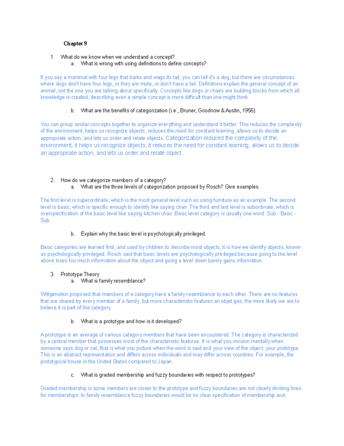 Exam 3 Guide - Chapter 9 What do we know when we understand a concept ...