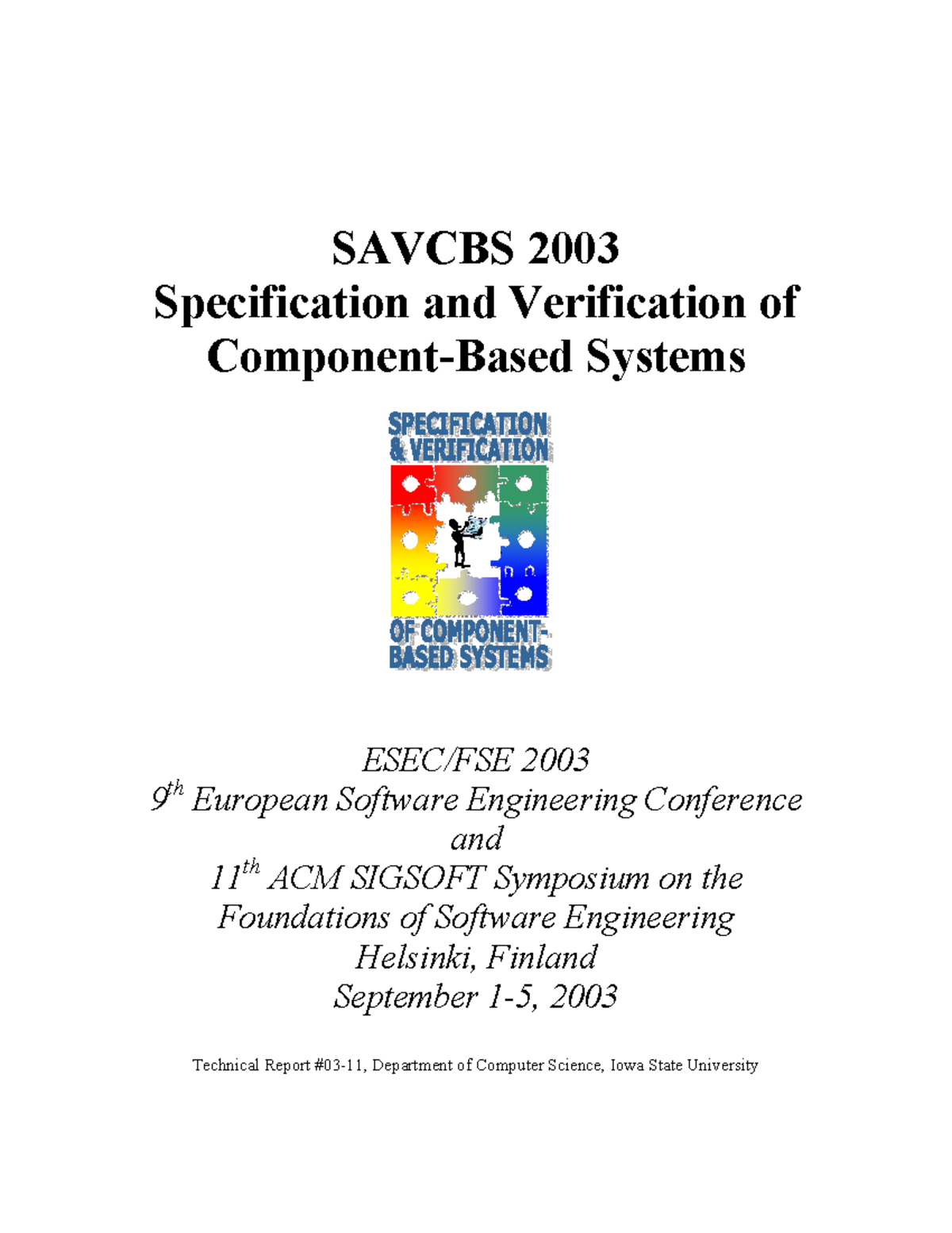 Reasoning about parameterized components - SAVCBS 2003 Specification and Verification of - Studocu
