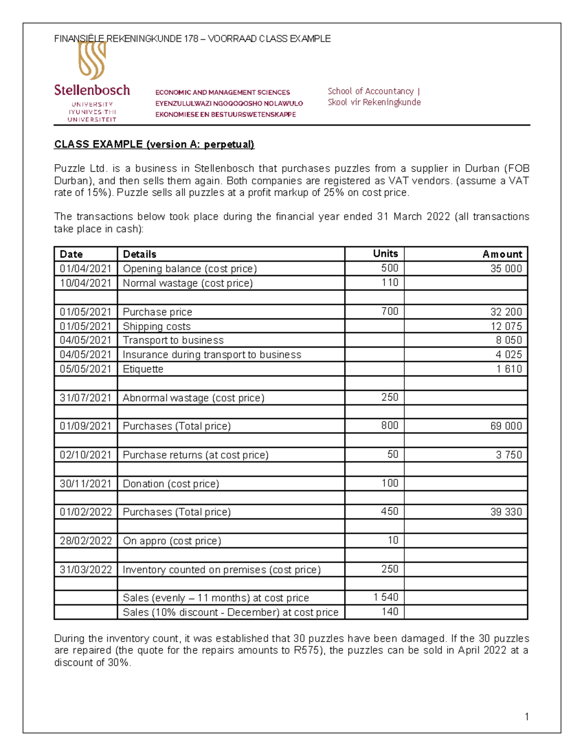 2c. Inventory class example (2022) NRV - perpetual for SUNLearn - CLASS ...