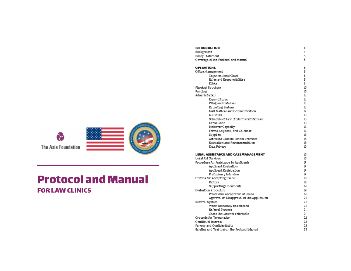 Law Clinic Protocol and Manual - Protocol and Manual INTRODUCTION FOR ...