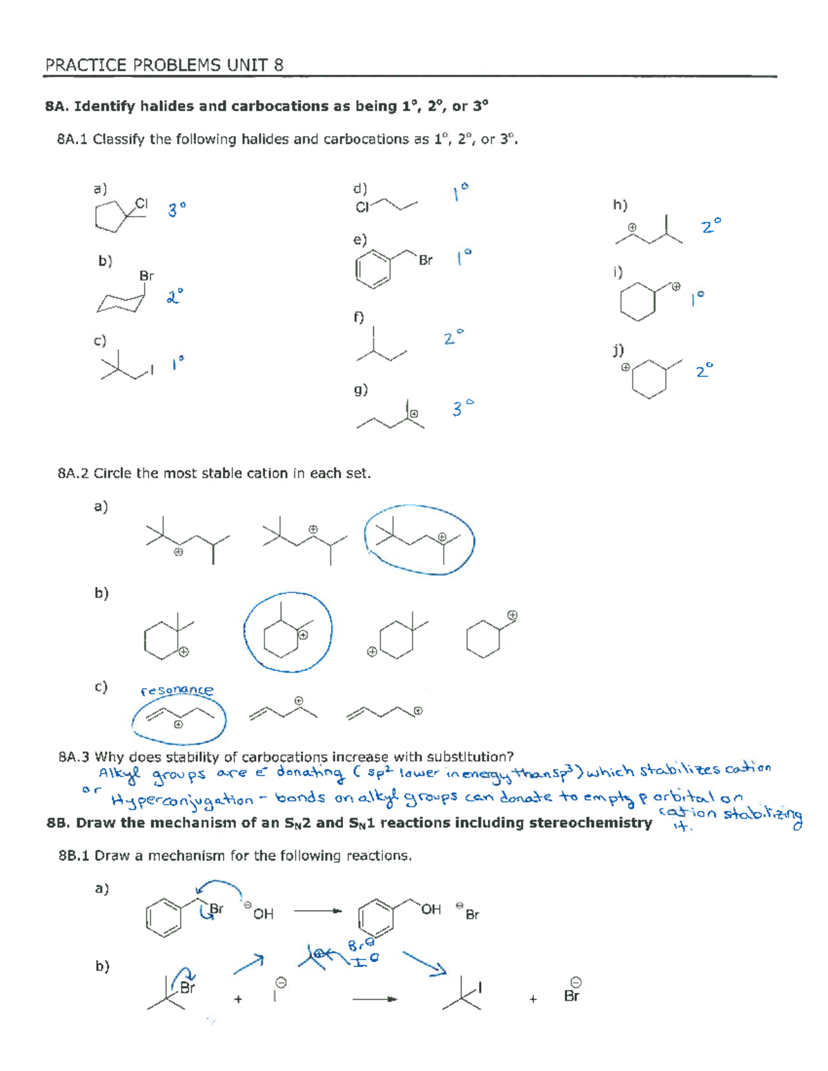 Elimination:Substitution Practice - CHEM 22000 - Studocu