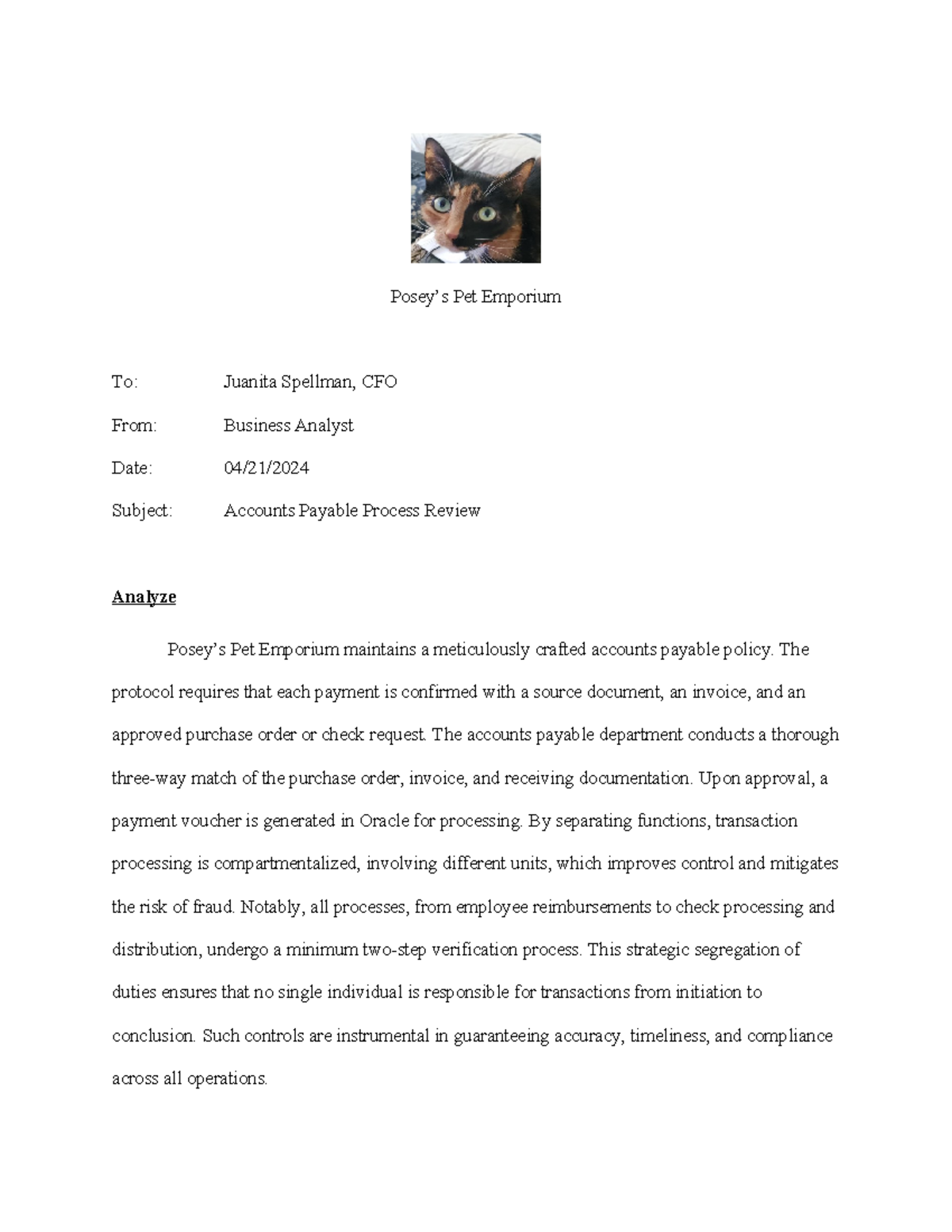 Acc 315 Project Two Template Posey S Pet Emporium To Juanita