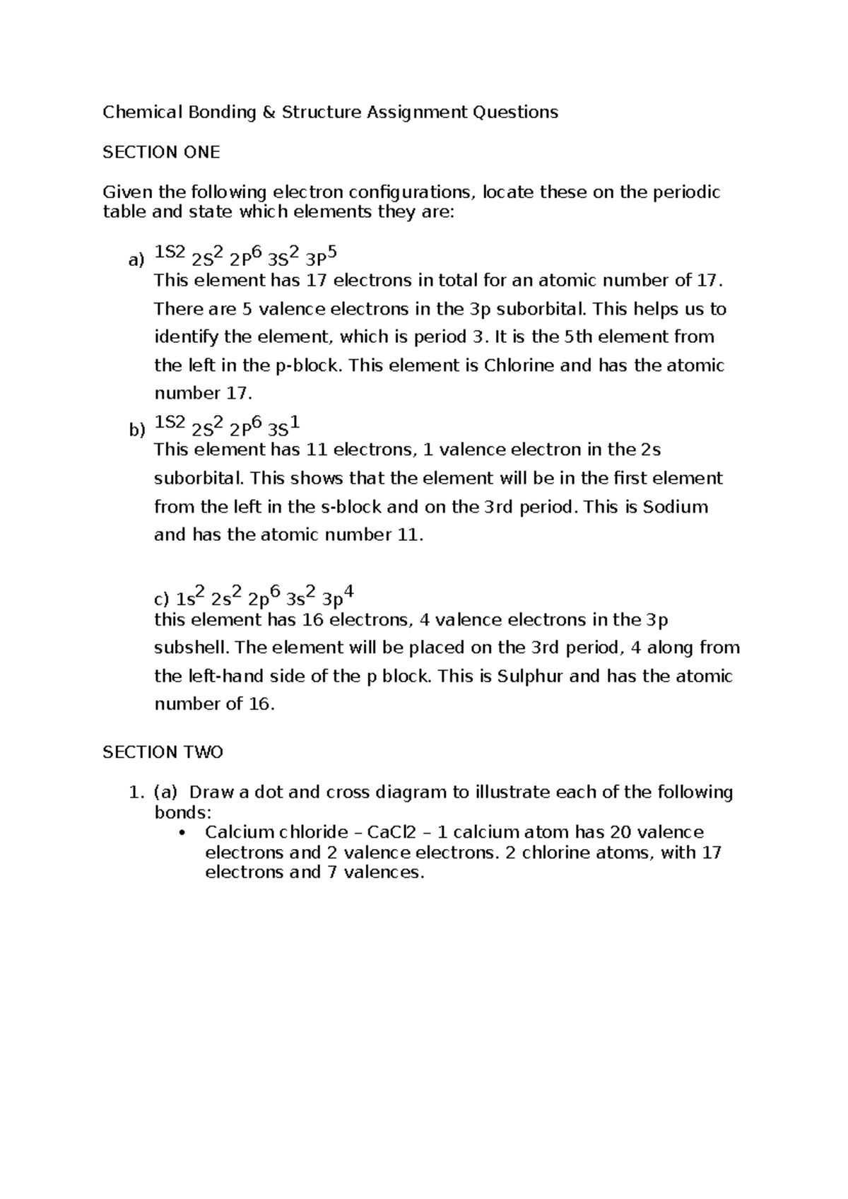 Chemical Bonding 13 - There are 5 valence electrons in the 3p ...