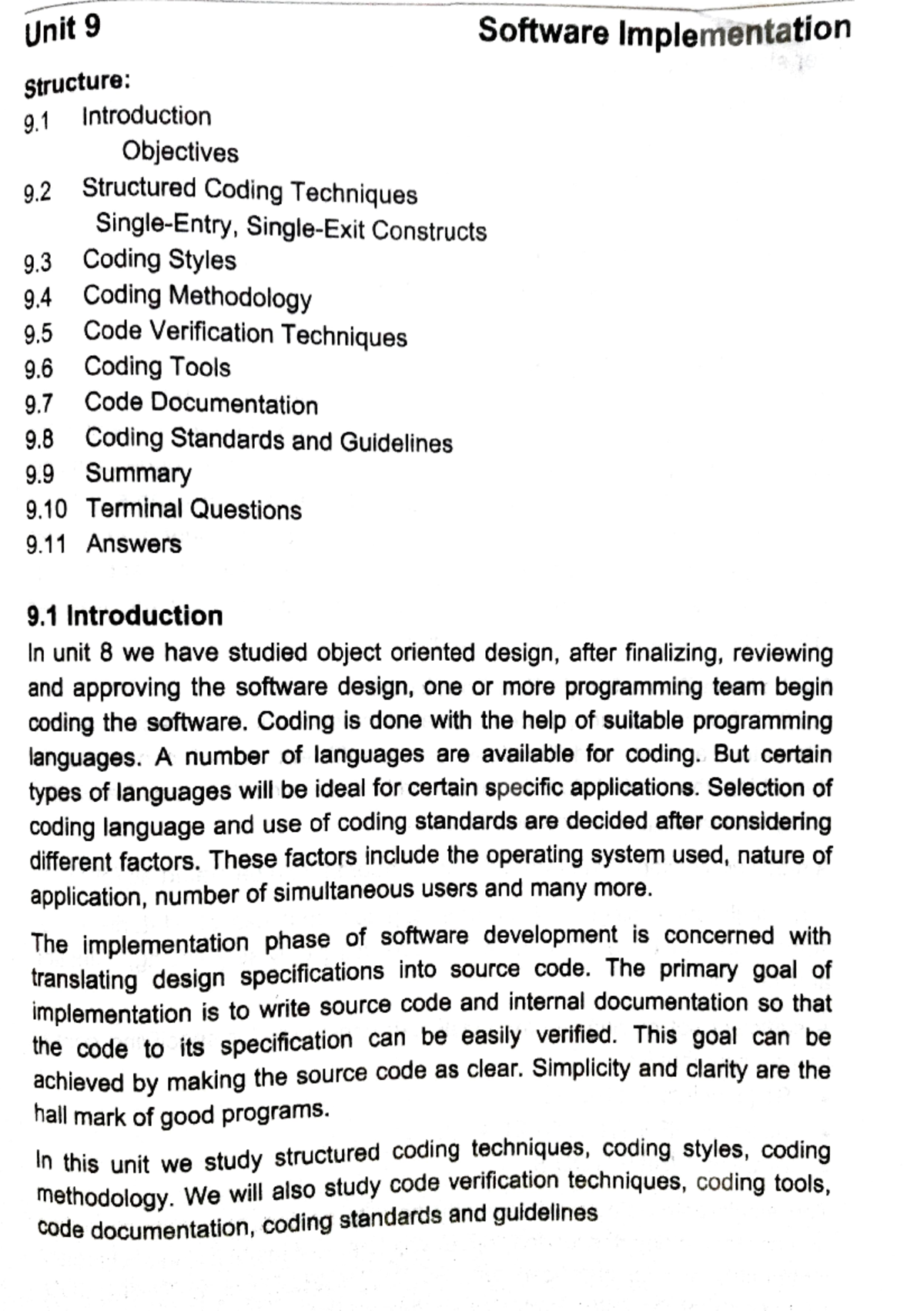 IT Software Engineering - Software Implementation - Unit 9 Software ...