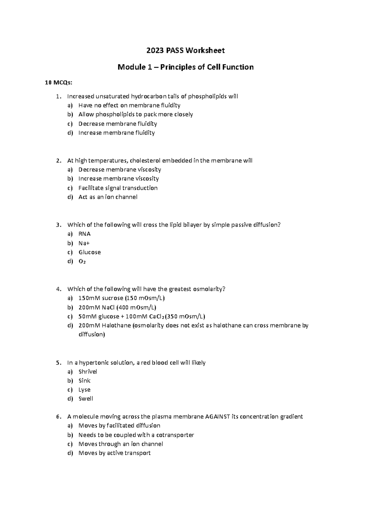 2023 M1 PASS Worksheet - pass class - 2023 PASS Worksheet Module 1 ...