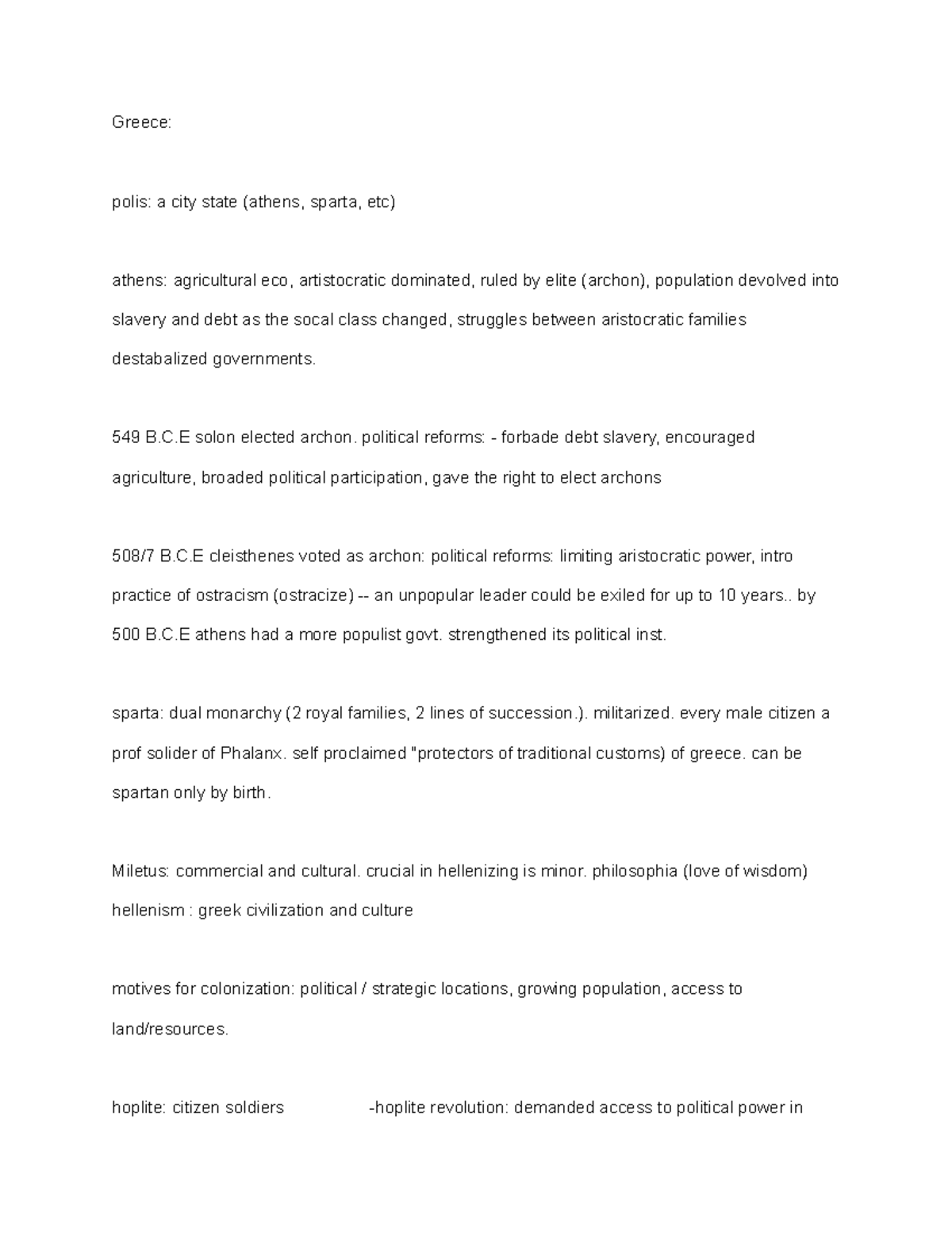 Greece notes - athens vs sparta, alexander the great, persian wars ...