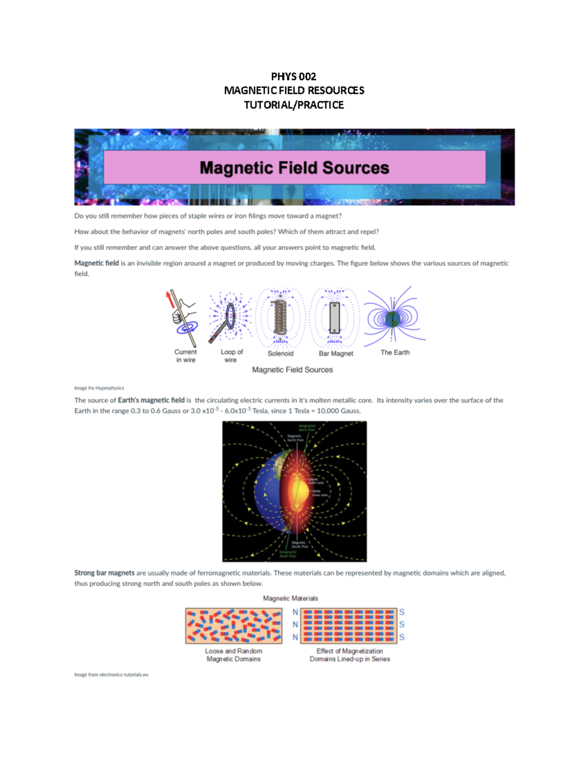 PHYS 002. Magnetic Field Resources - Calculus-Based Physics 2 - PHYS ...