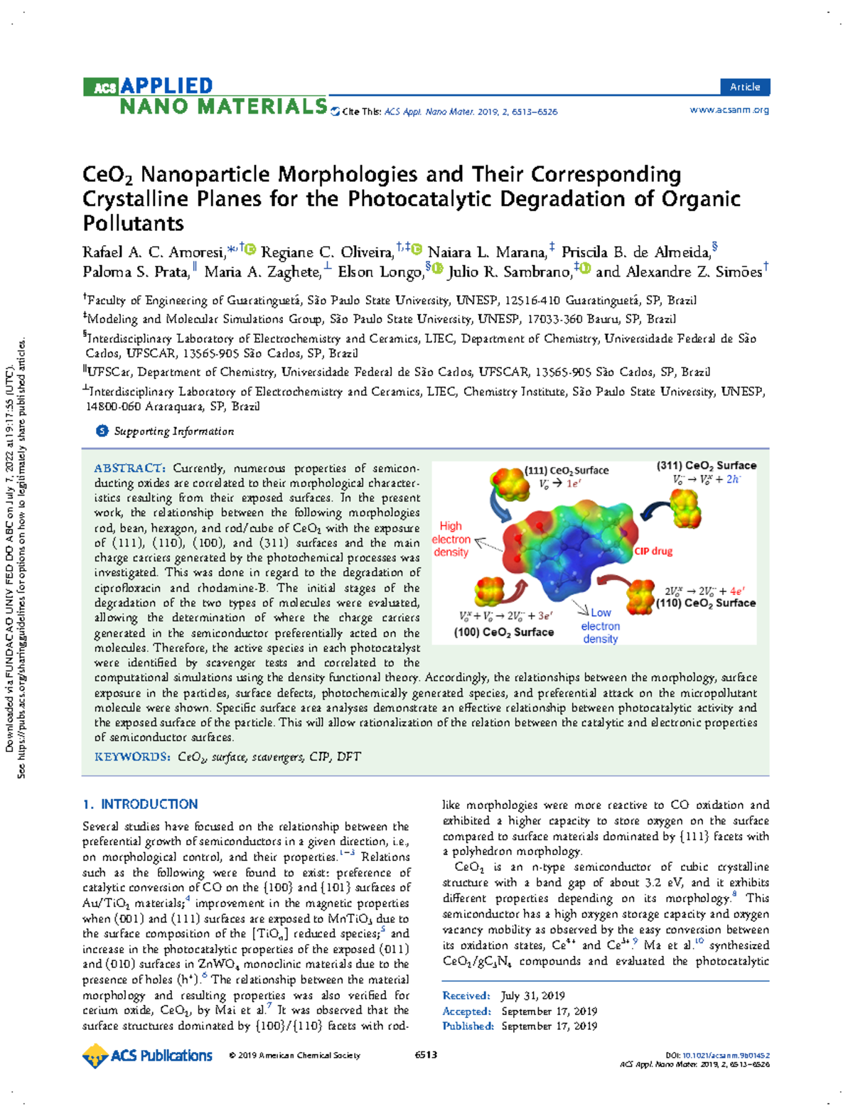 Anexo-1-Amoresi-2019 Ce O2 Nanoparticle Morphologies Ce O2 - CeO 2 ...