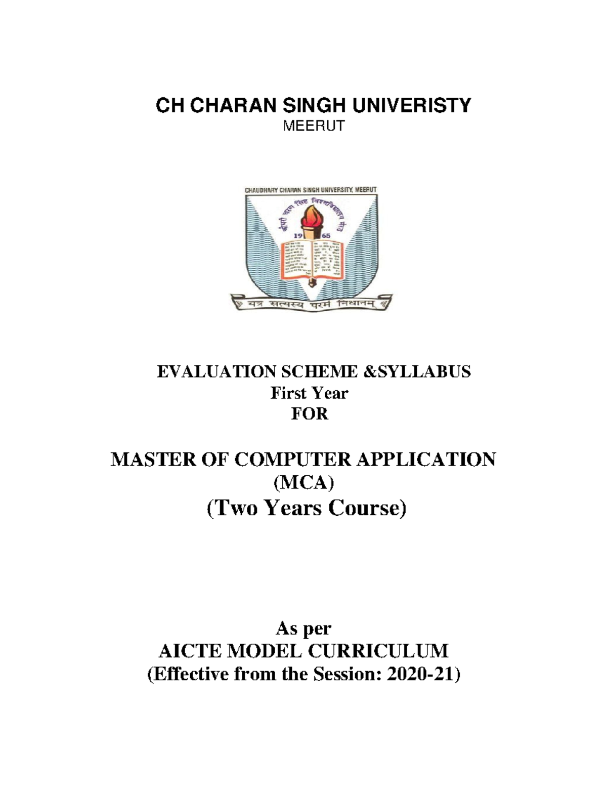 2021-22 MCA-Syllabus-Final - CH CHARAN SINGH UNIVERISTY MEERUT ...