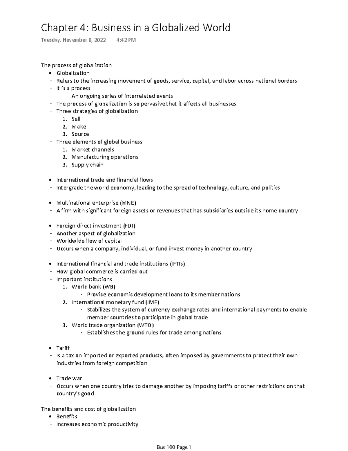 Business in a Globalized World - The process of globalization ...