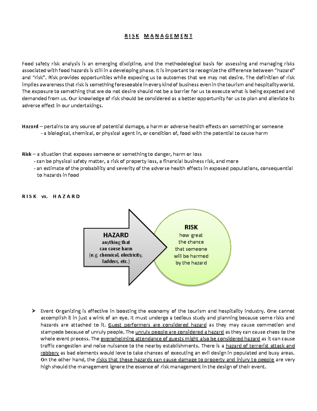 Risk Management Notes - Guide For students - R I S K M A N A G E M E N ...