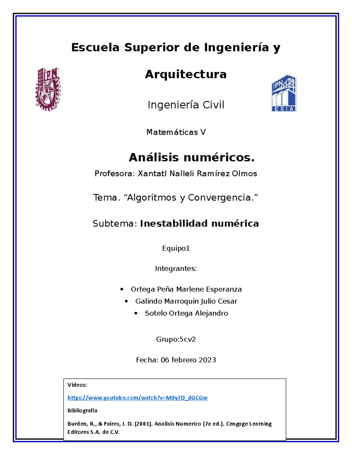Algoritmos Y Convergencia Escuela Superior De Ingeniería Y 