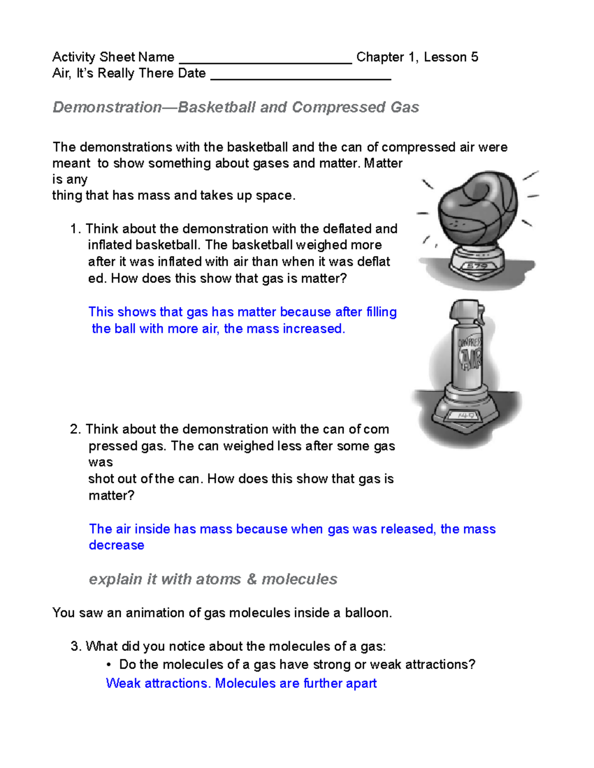 1 - Science lab - Activity Sheet Name _______________________ Chapter 1 ...