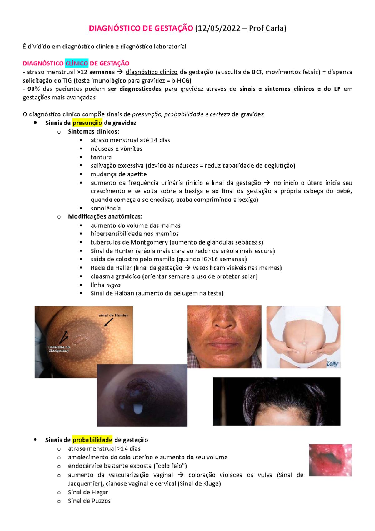 3. Diagnóstico de gravidez - Carla - DIAGNÓSTICO DE GESTAÇÃO (12/05 ...