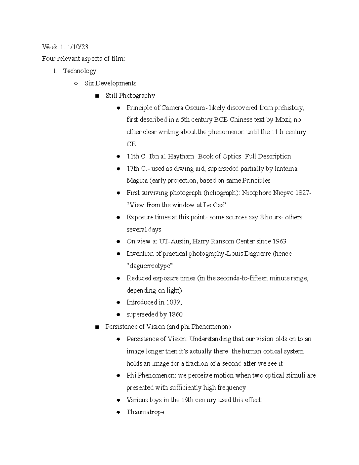 CTS 190 lecture notes day one - Week 1: 1/10/ Four relevant aspects of ...