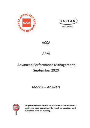 SBL Mock Test 2020-21 - ACCA Paper SBL Strategic Business Leader ...