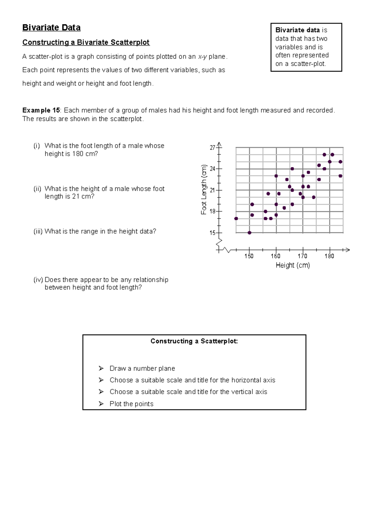 Bivariate Data notes - this is a very effective resource, in order to ...