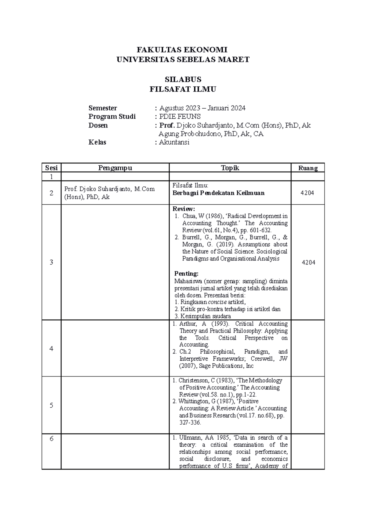 Silabi-djs-Filsafat Ilmu Agust 2023-Jan 2024 - FAKULTAS EKONOMI ...