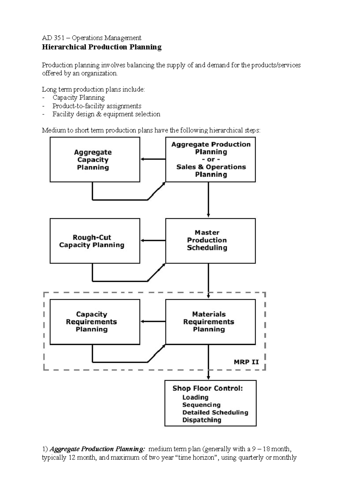 Ch5-Hierarchical - Lecture notes 5 - AD 351 – Operations Management ...