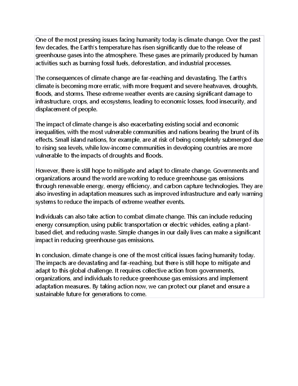 Doc2 - in class assignment/notes - One of the most pressing issues ...