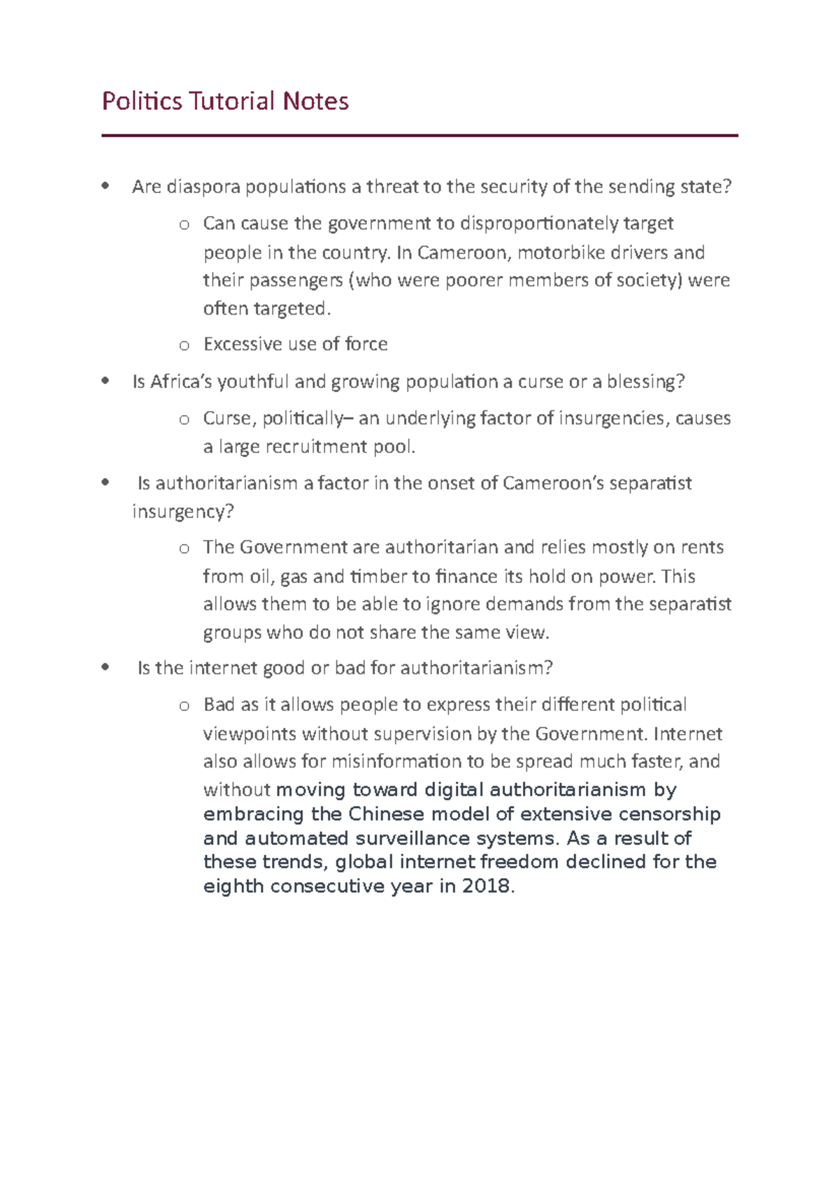 Politics Tutorial Notes - In Cameroon, motorbike drivers and their ...