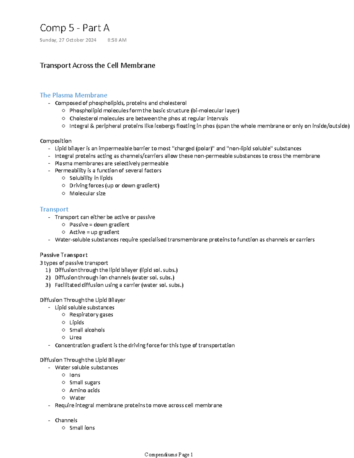 Comp 5 part a - Notes on transport across the cell membrane ...