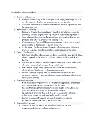 Business Notes - Medical school may be an attractive concept to many ...