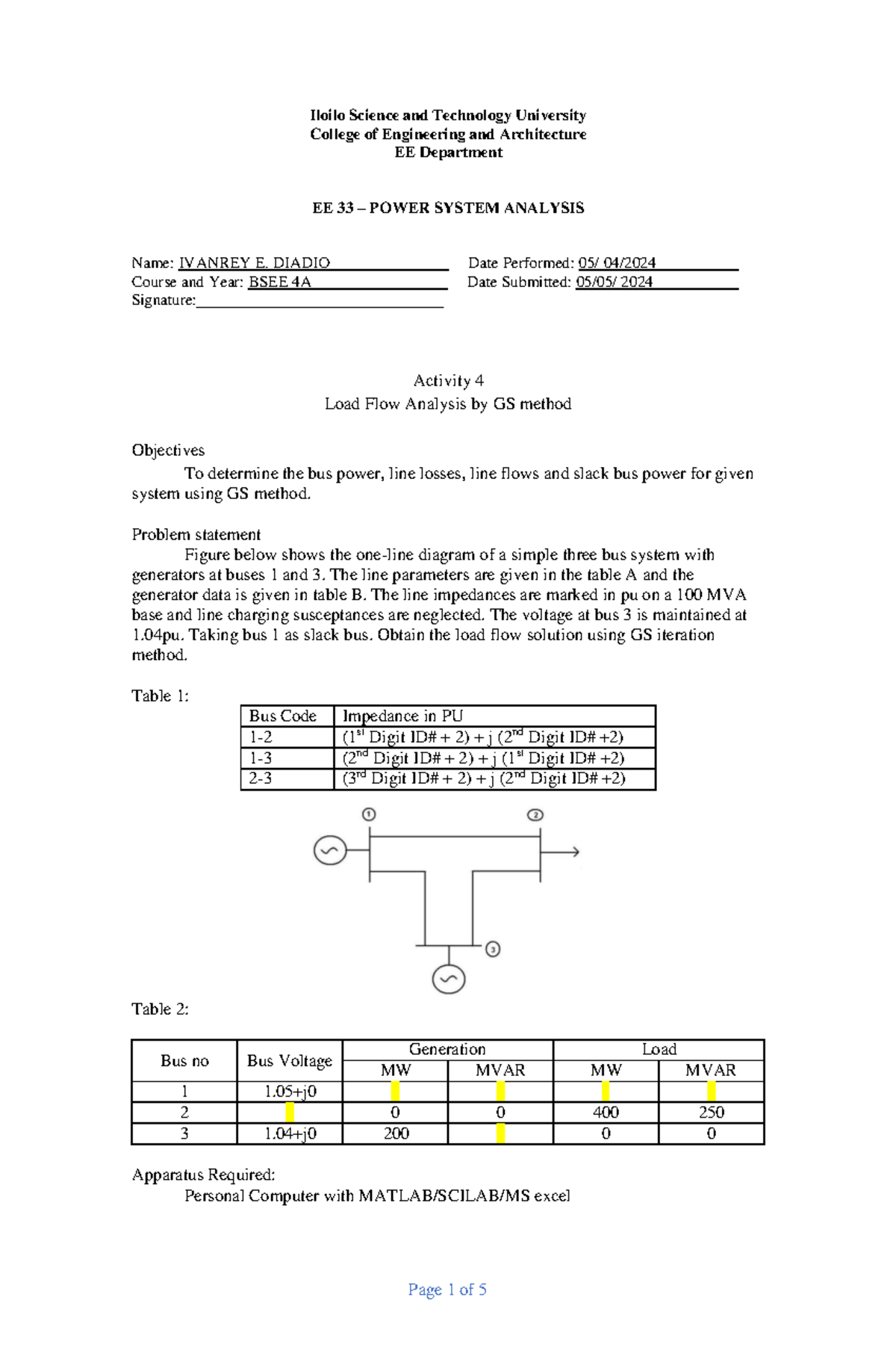 Activity 4 ( Diadio) - Assignment - Iloilo Science and Technology ...