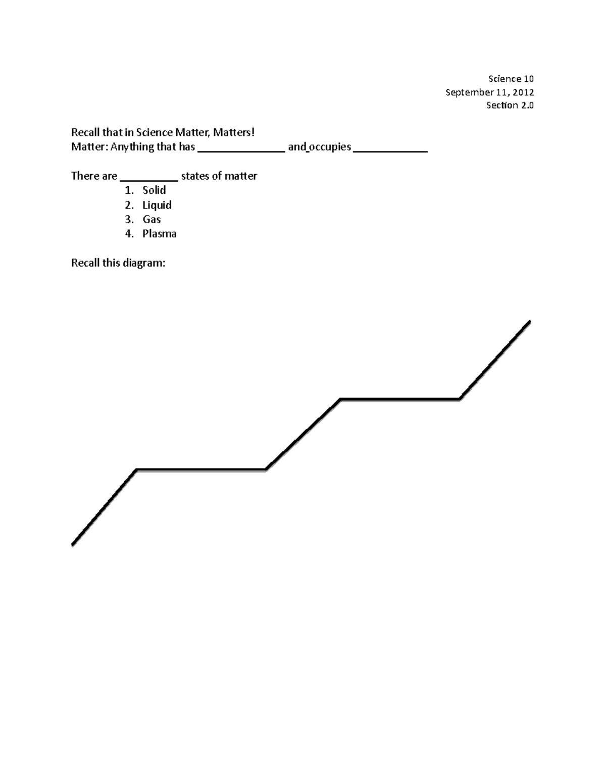 Science 10 notes Sept 11 2012 - Science 10 September 11, 2012 Section 2 ...