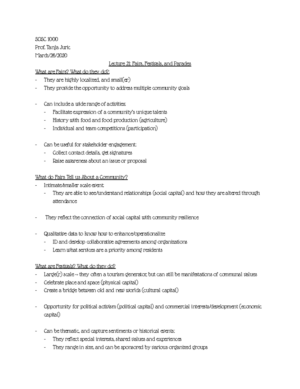 SOSC 1000 lecture 21 - Winter 2020 Professor Tanja Juric - SOSC 1000 Prof. Tanja Juric Mar/26 ...