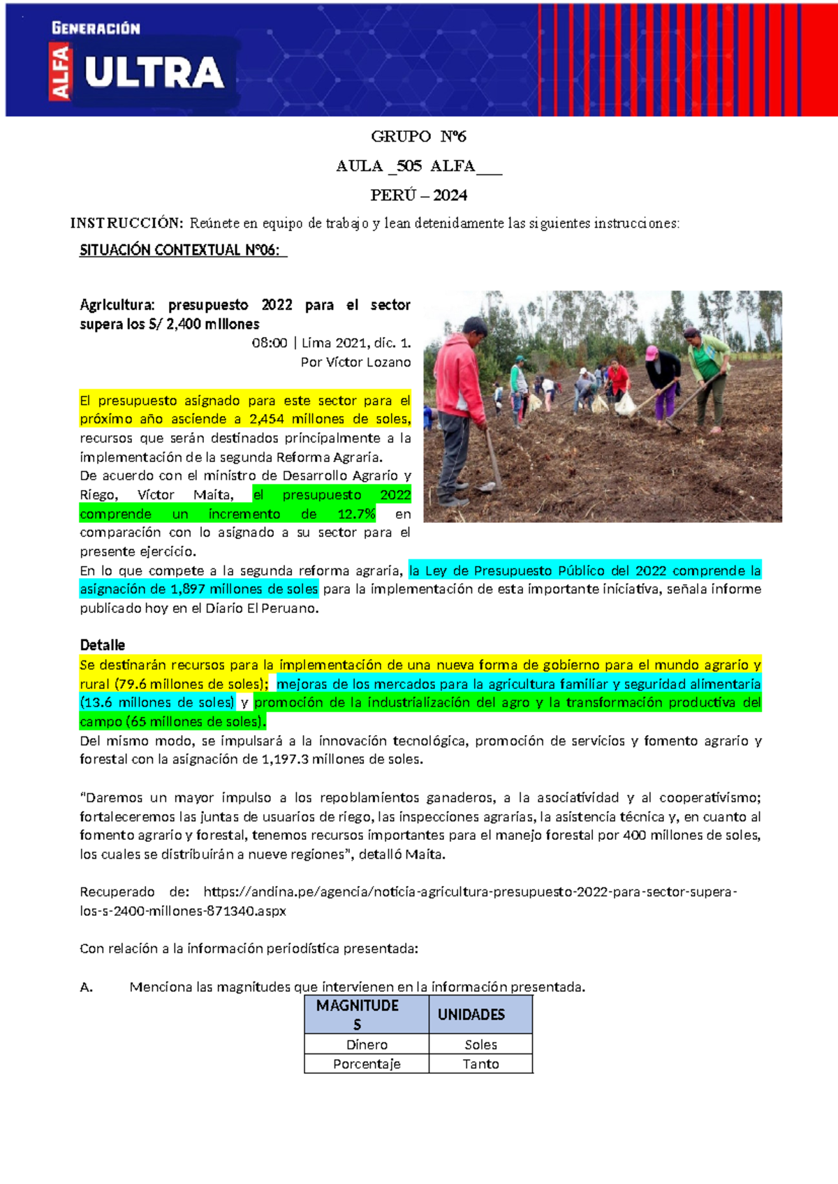 Informe 1- Grupo 6 Avance - GRUPO Nº AULA 505 ALFA__ PERÚ – 2024 ...