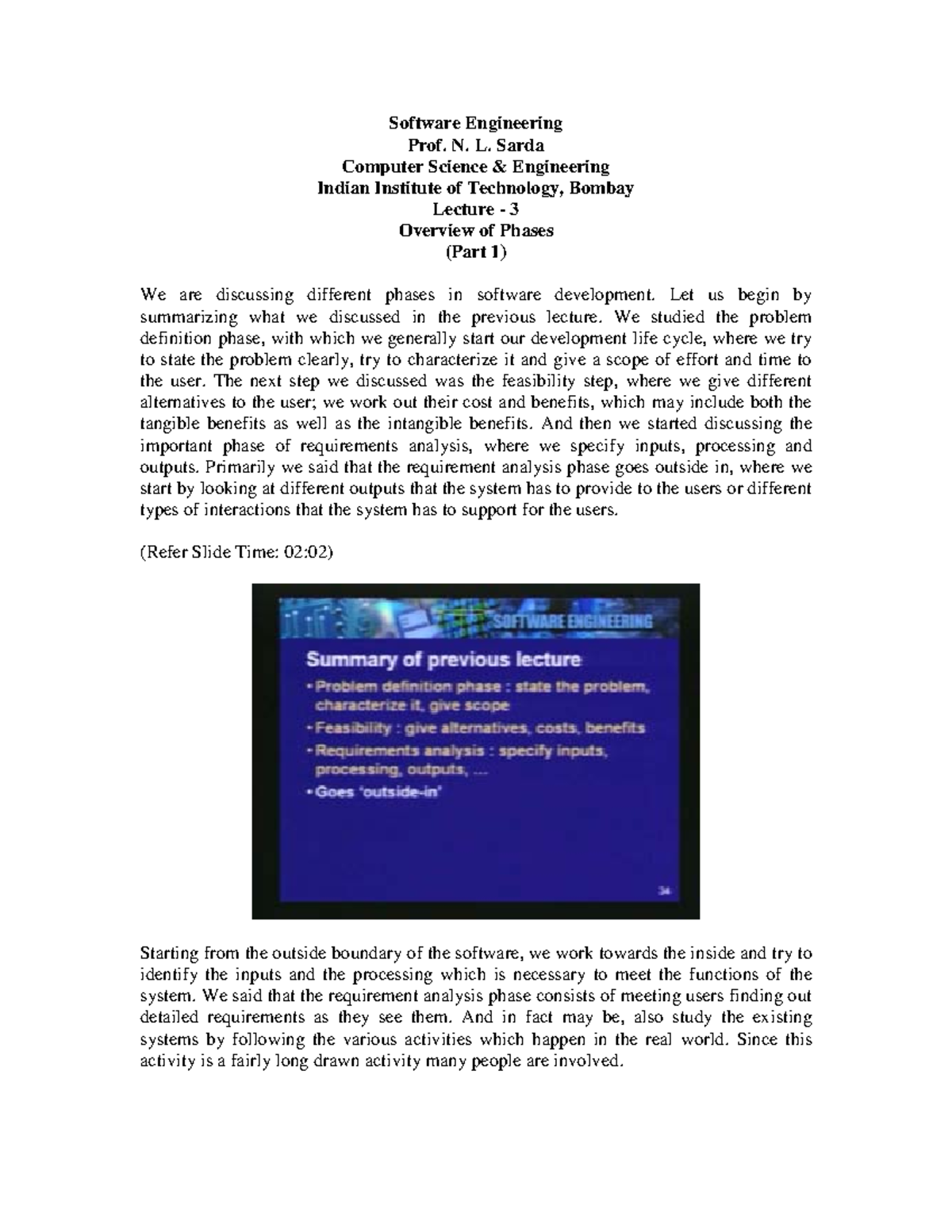 Lec3 - Different Phases in SOFTWARE DEVELOPMENT - Software Engineering ...