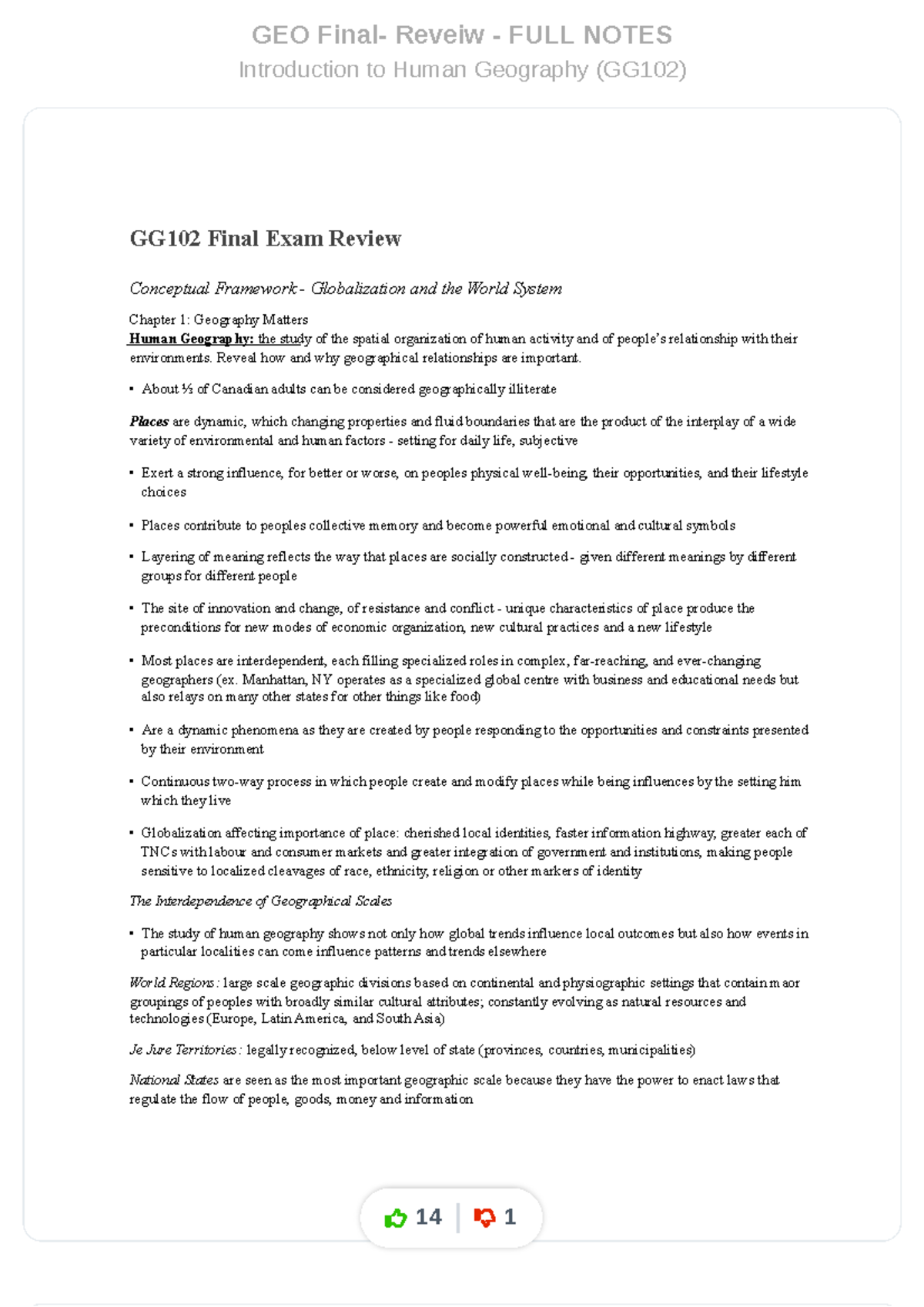 GG102 Final Review Notes - GEO Final- Reveiw - FULL NOTES Introduction ...