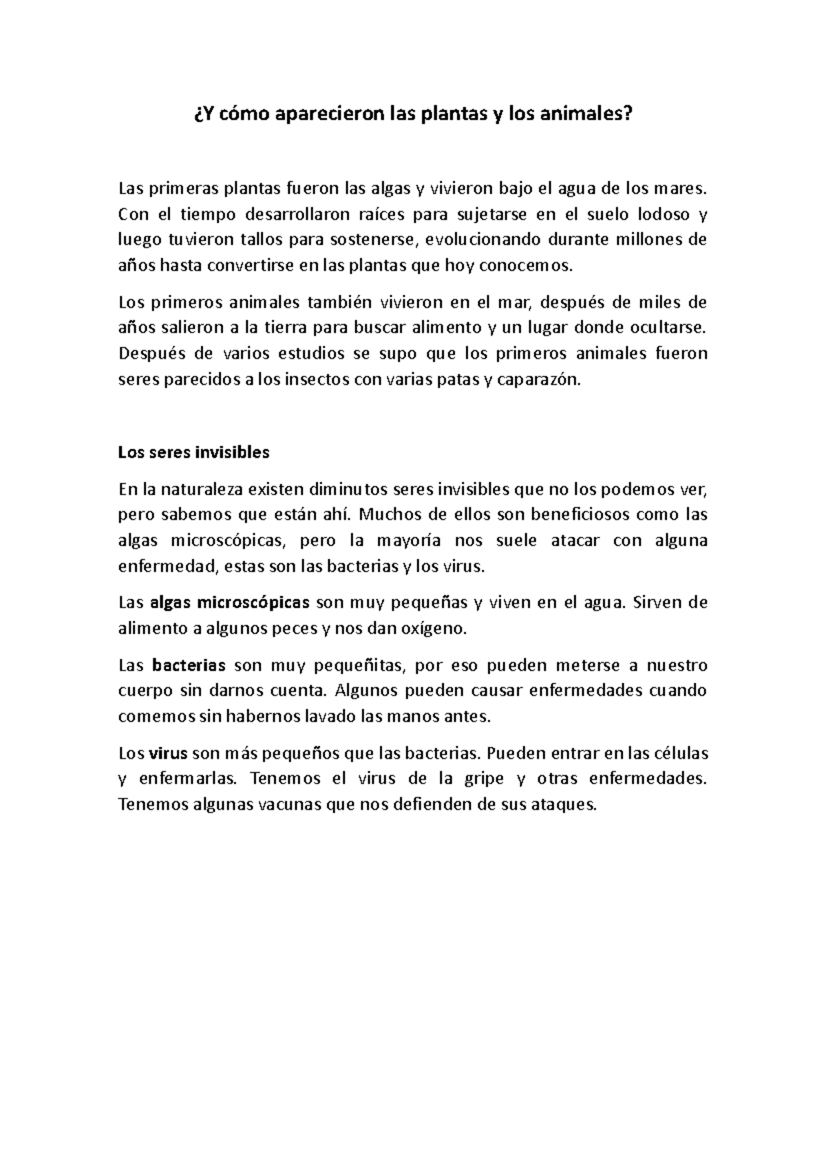 Y como aparecieron las plantas y los animales - ¿Y cómo aparecieron las ...