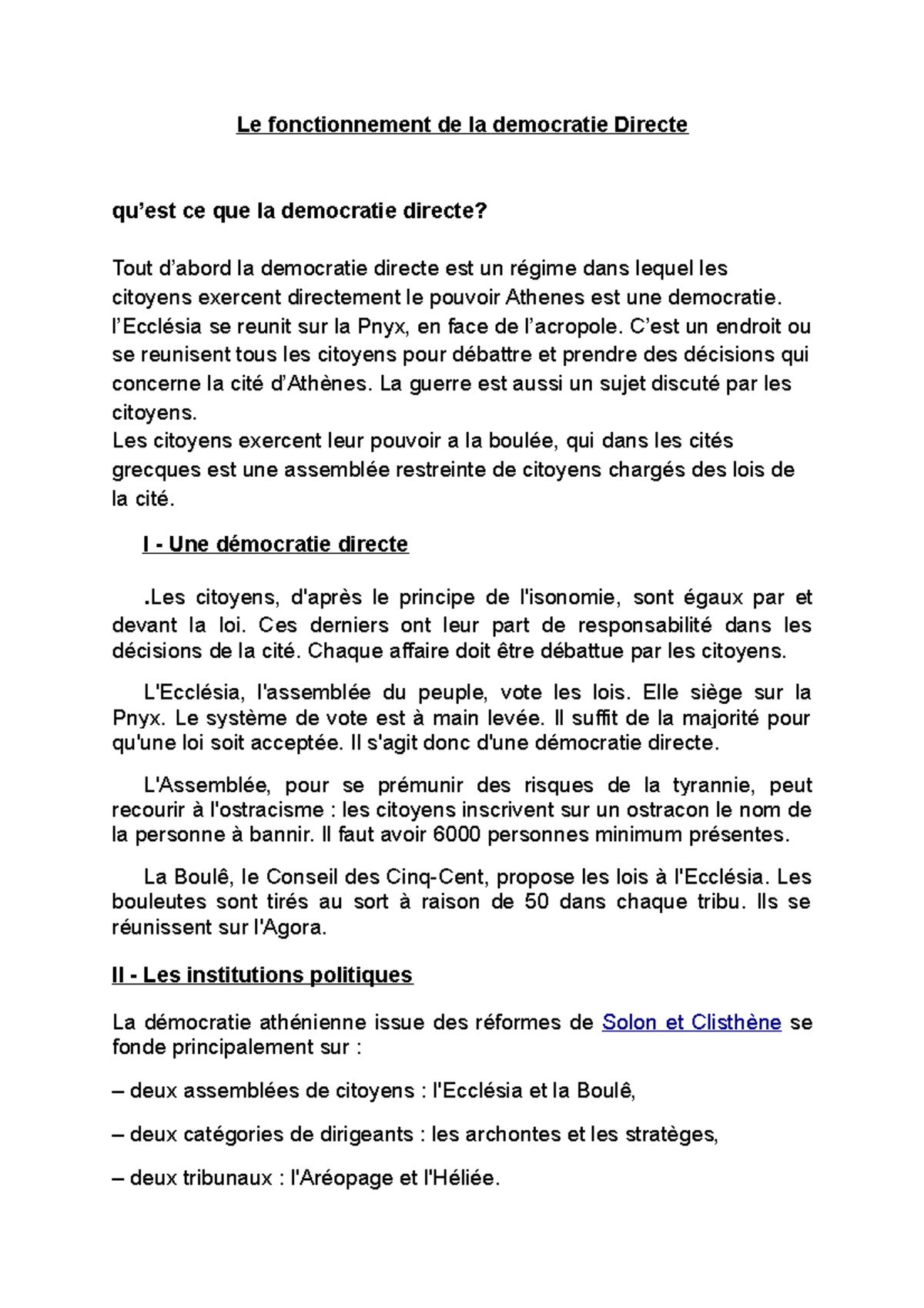 Le fonctionnement de la democratie Directe - l’Ecclésia se reunit sur ...