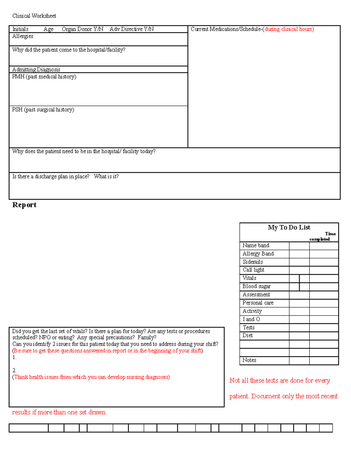 Prism Clinical Worksheet week 3 - Clinical Worksheet Initials Age Organ ...