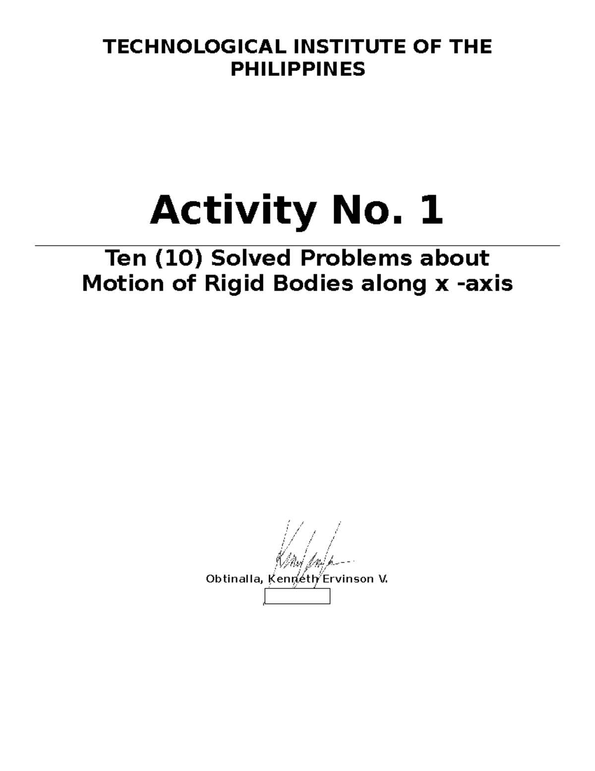 Seatwork 1 and other seats that you may encounter - TECHNOLOGICAL ...