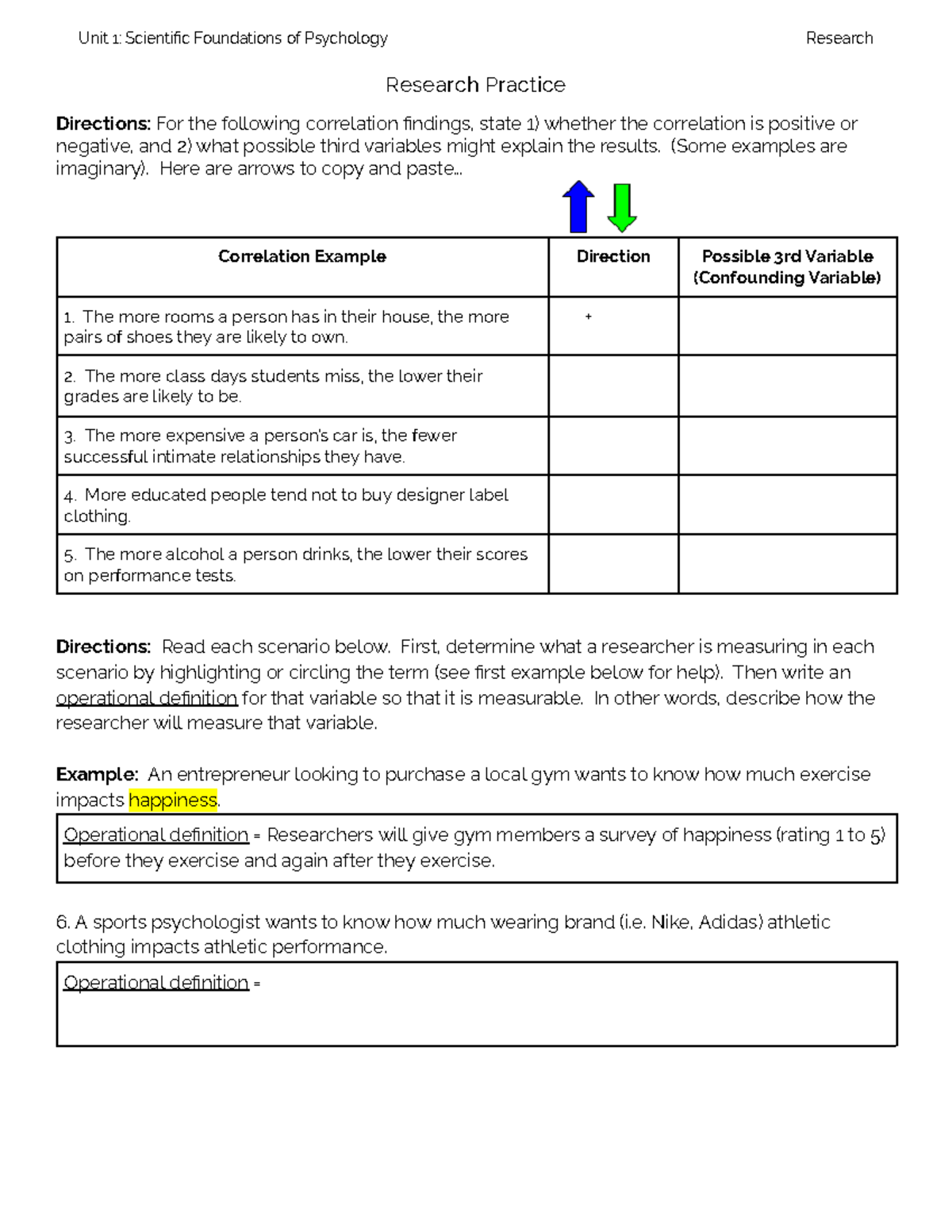 2 - Coursework - Unit 1: Scientific Foundations of Psychology Research ...