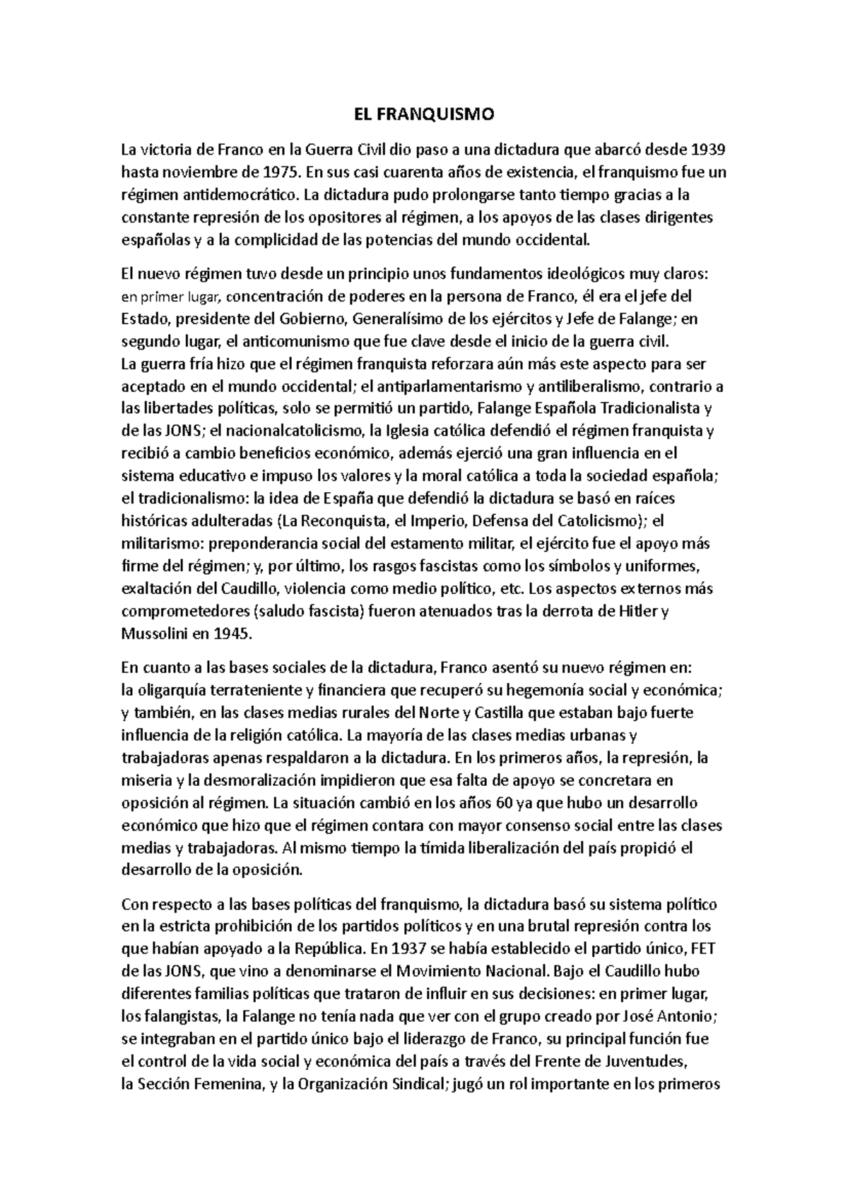 12. EL Franquismo (para entregar) - Historia de España - IES José Luis ...