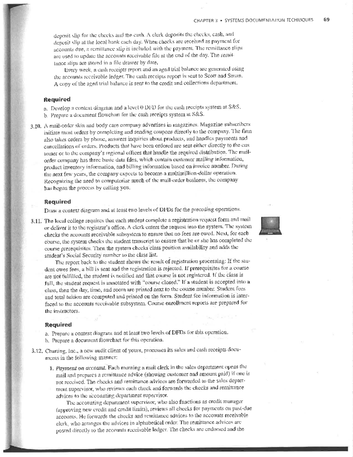 Flowchart Problems (3.12 and 3 - CHAPTER 3 SYSTEMS DOCUMENTATION TECHNIQUES 69 deposit slip for ...